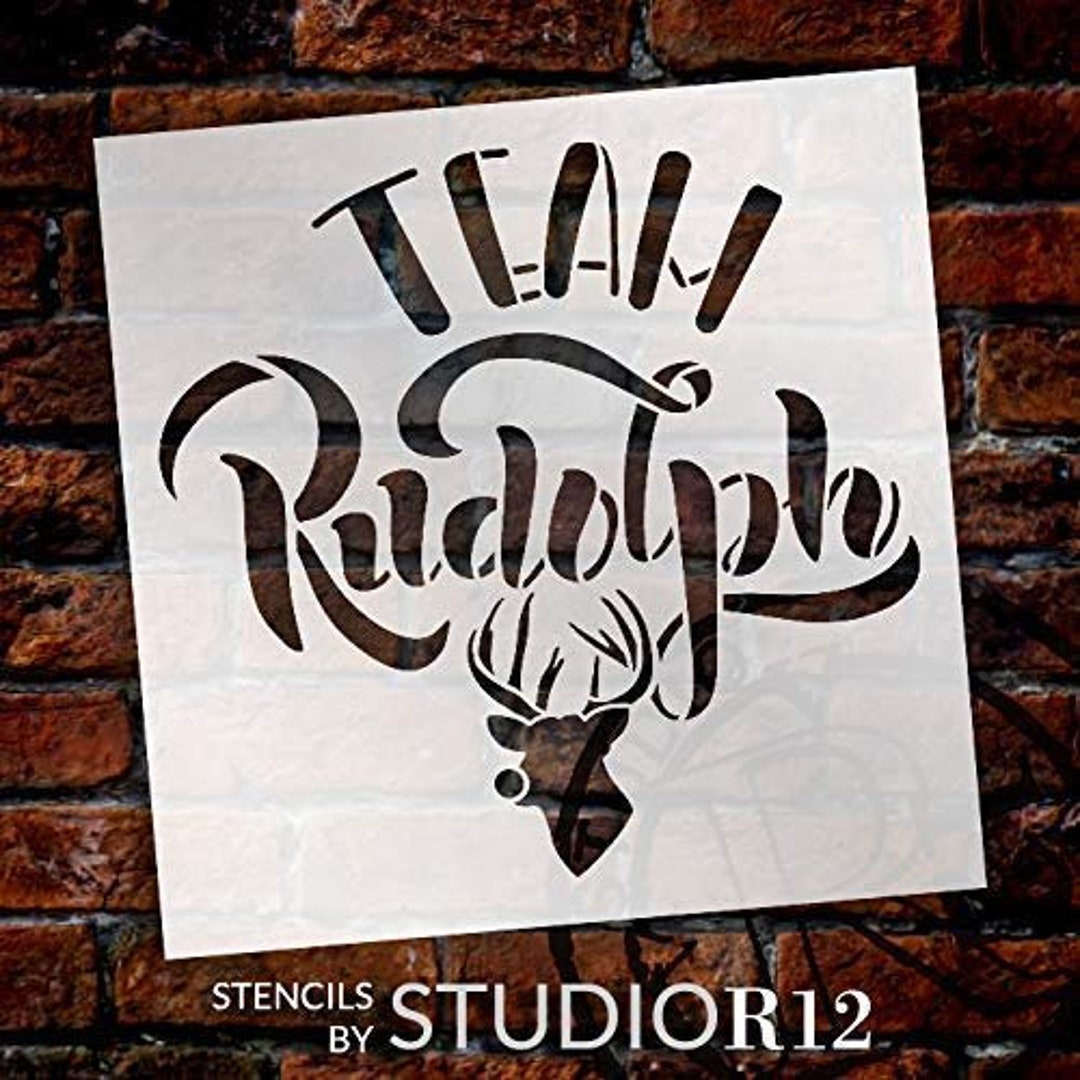 Team Rudolph Stencil With Reindeer Antlers by Studior12 DIY Christmas ...