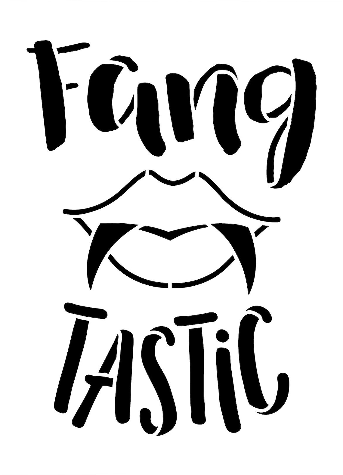 Fang-tastic Stencil by Studior12 DIY October Halloween - Etsy