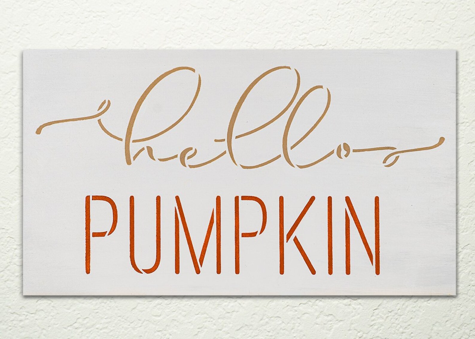 Hello Pumpkin Cursive Stencil by Studior12 DIY Autumn Fall - Etsy