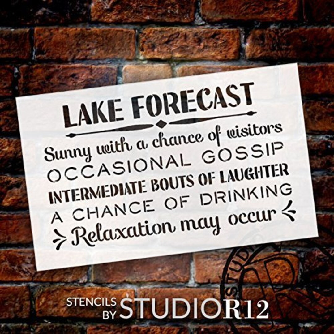 Lake Forecast Sunny With a Chance of Visitors Stencil by Studior12 ...