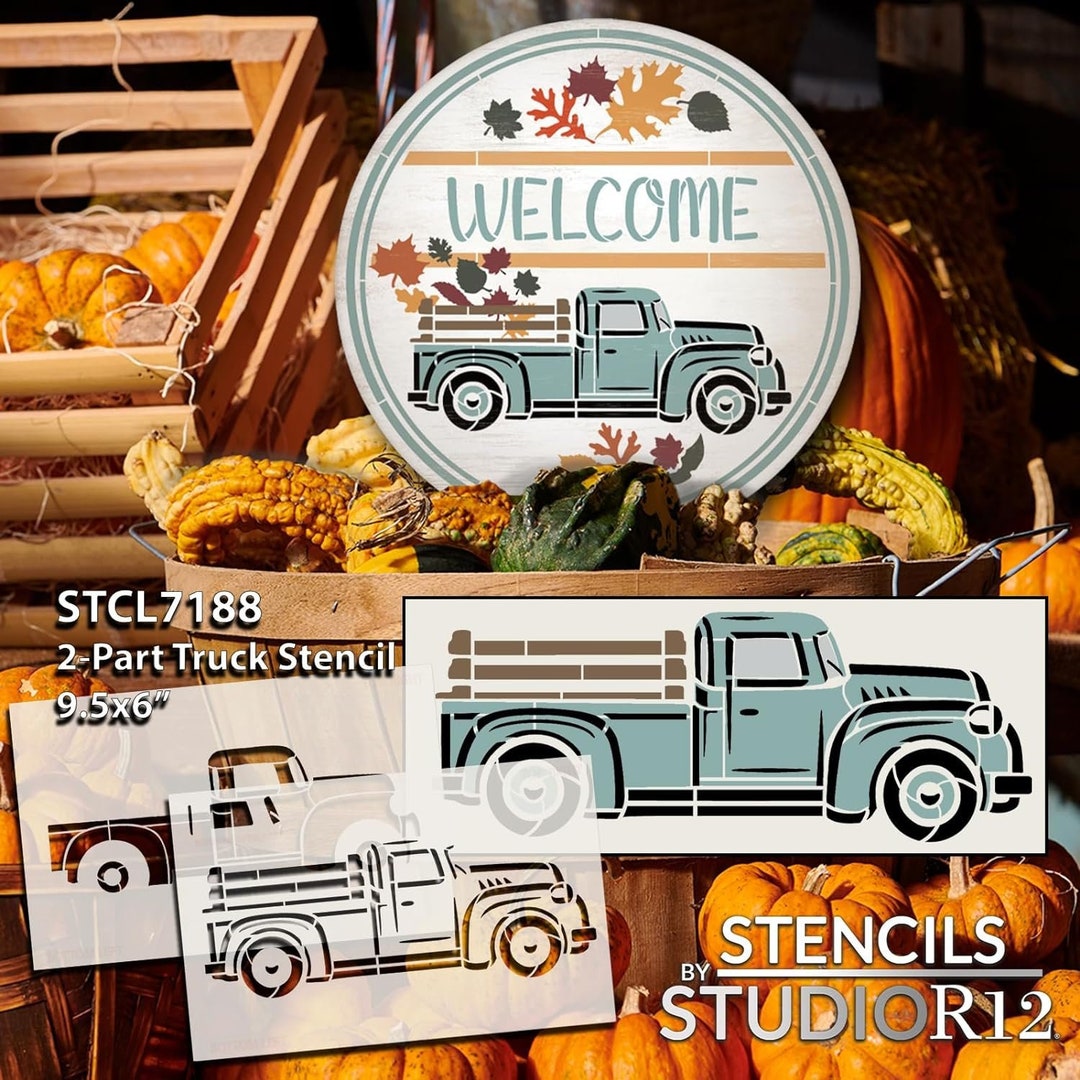 Old Vintage Truck Stencil by Studior12 USA Made DIY Country Rustic ...