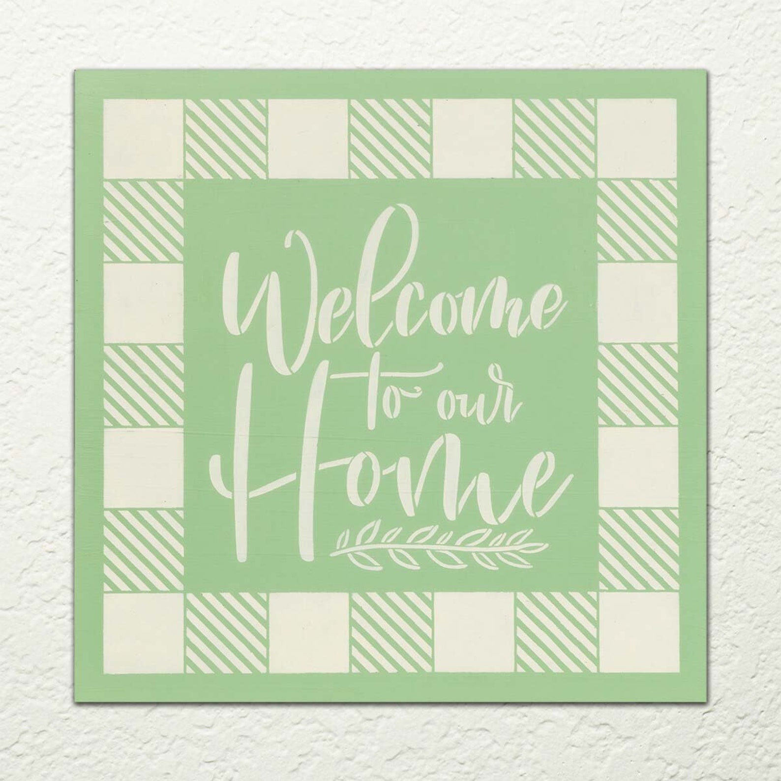 Welcome to Our Home Script Stencil by Studior12 Craft DIY Farmhouse ...