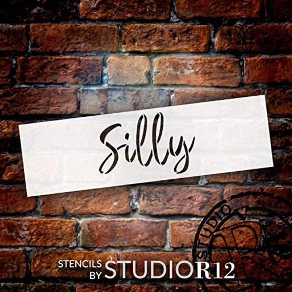 Silly Cursive Script Word Stencil by Studior12 DIY Funny | Etsy