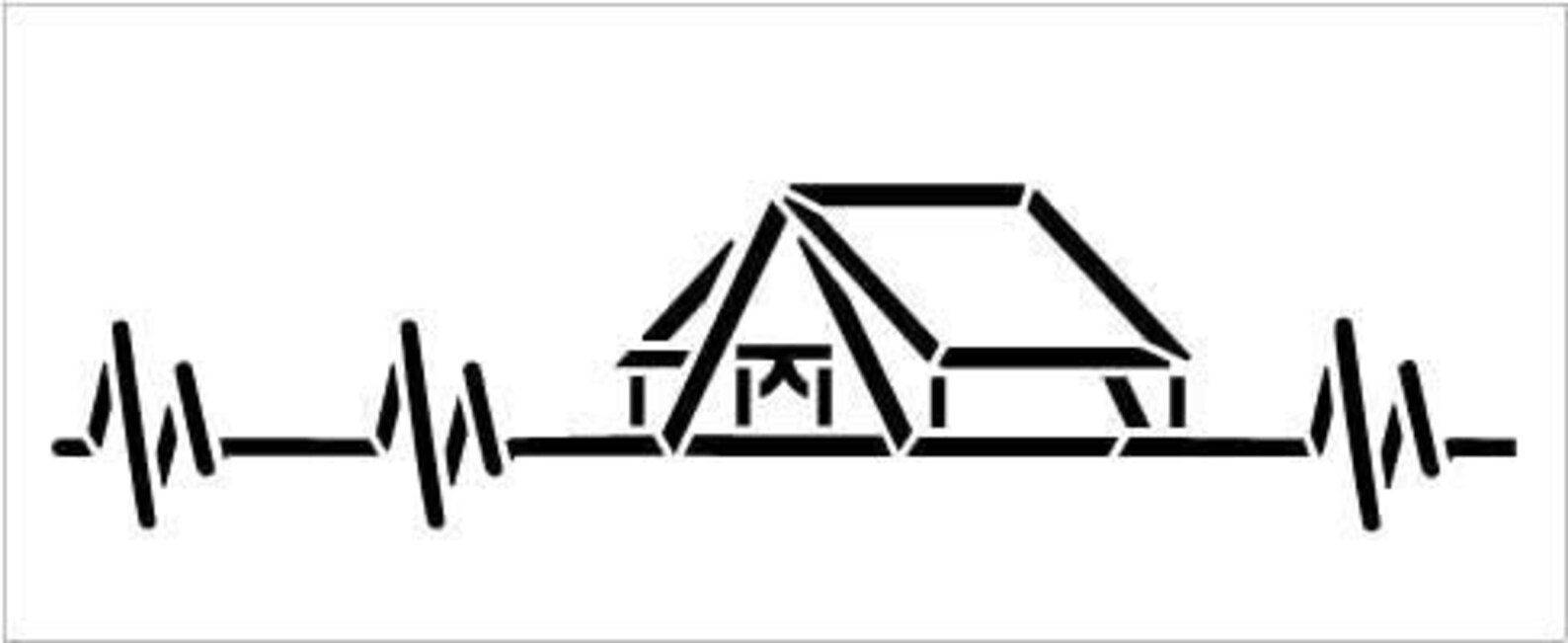 Camping Heartbeat Pulse Stencil by Studior12 DIY Tent - Etsy