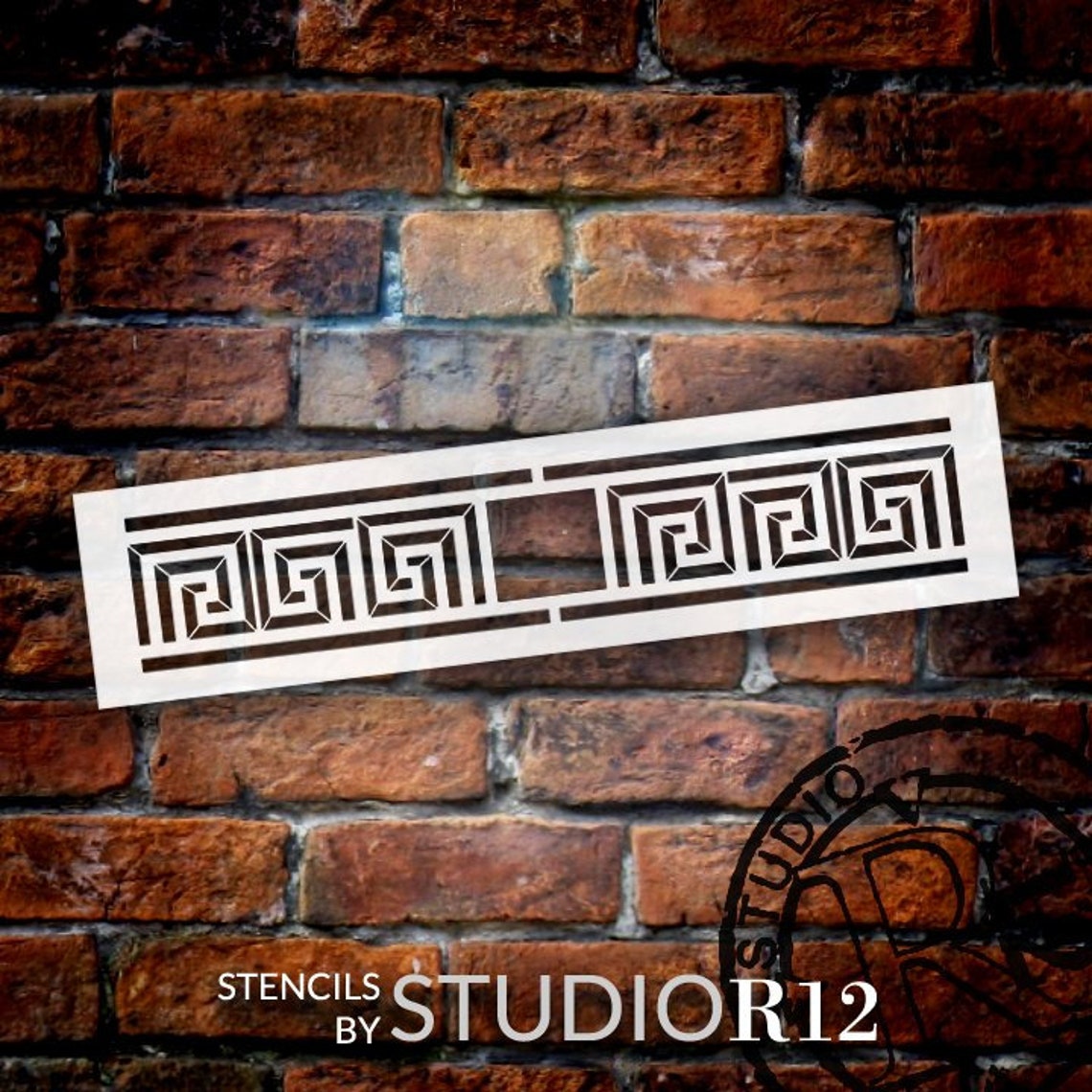 Meander Square Spiral Pattern Stencil by Studior12 DIY Greek - Etsy