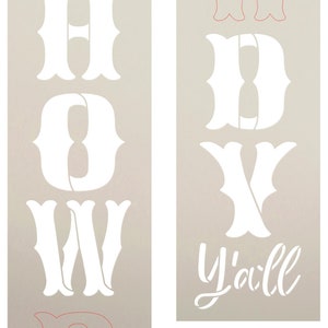 Howdy Y'all Tall Porch Sign Stencil by Studior12 Reusable Vertical ...