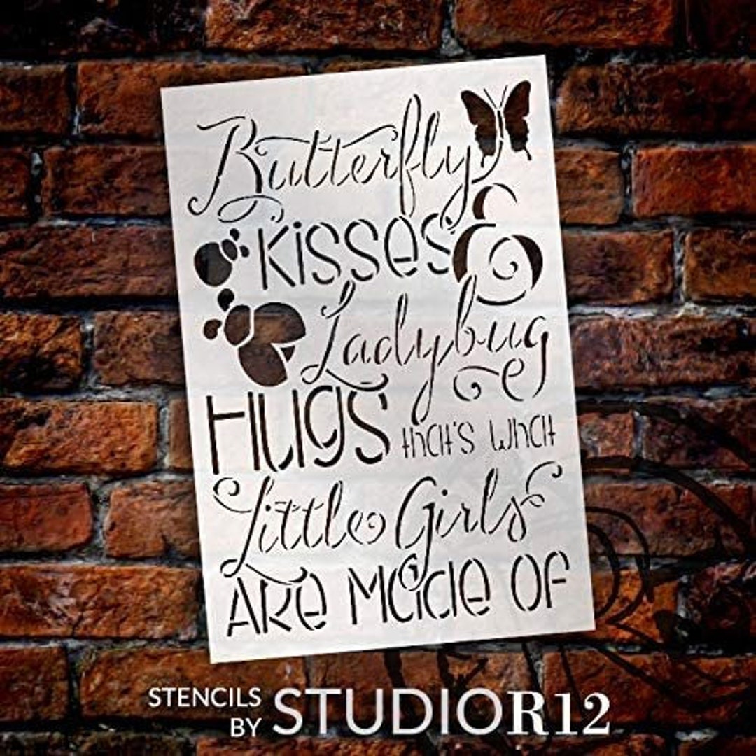 Butterfly Kisses & Ladybug Hugs Stencil by Studior12 DIY Ampersand Home ...