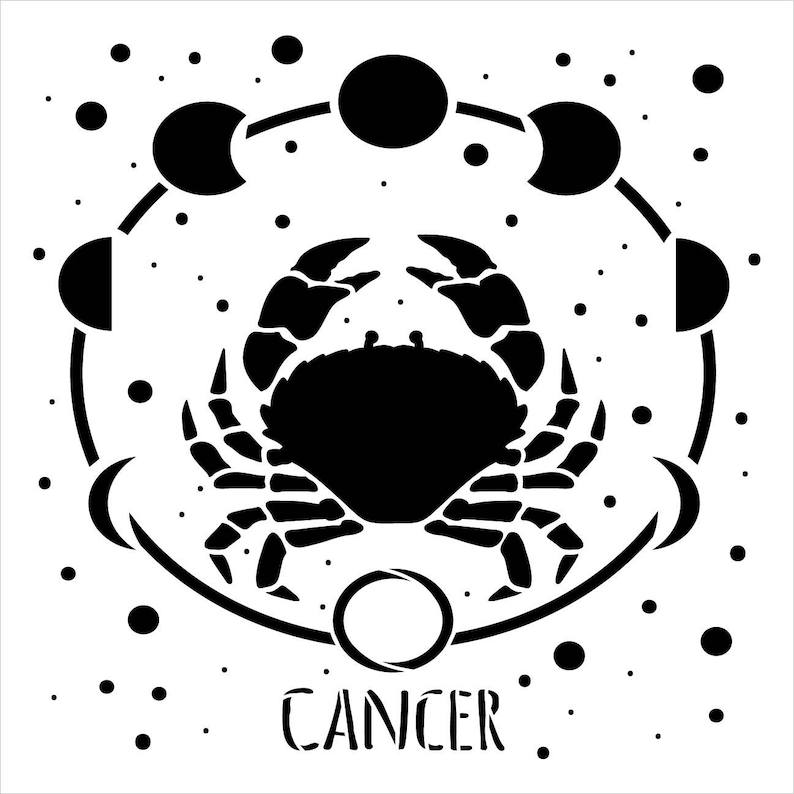 Cancer Astrological Stencil by Studior12 DIY Star Sign - Etsy