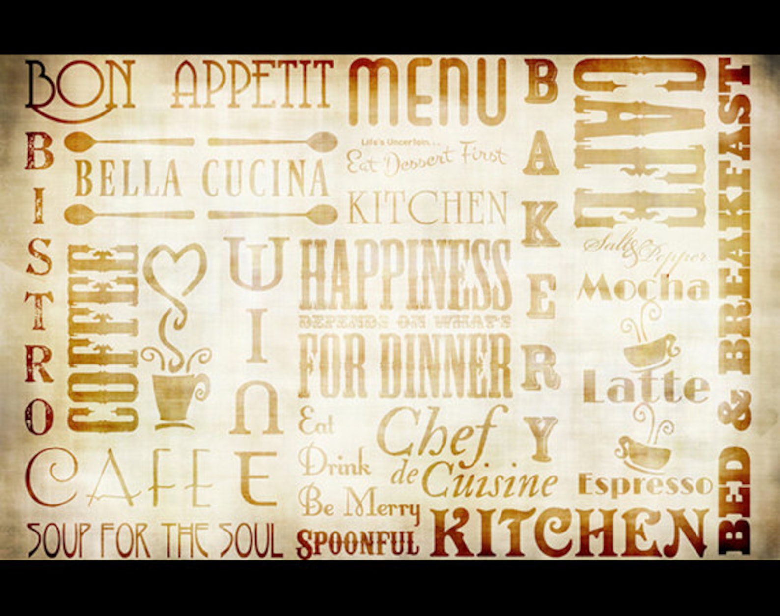 Chef Words Collage Paper Select Color 11 x | Etsy