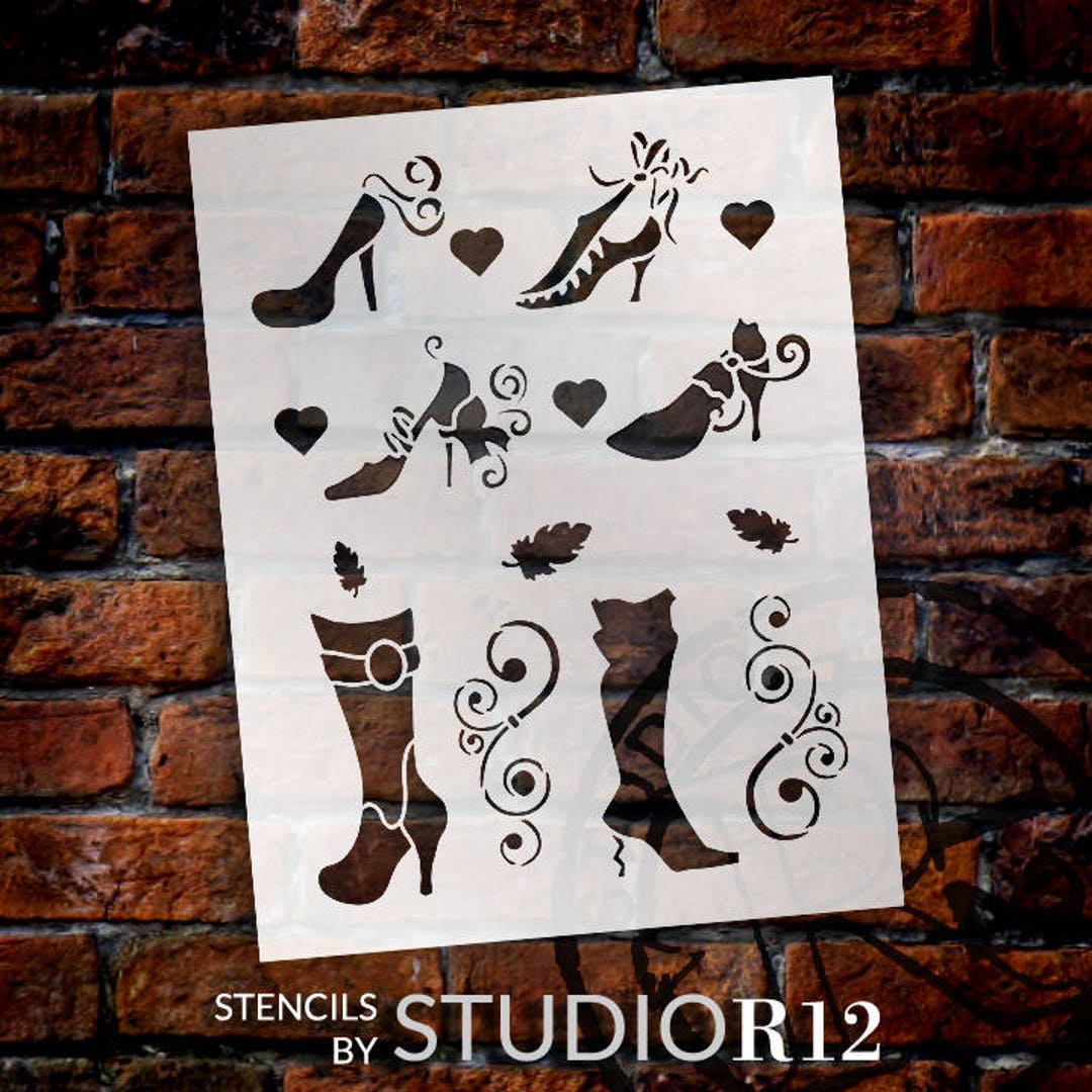 Fashion Shoes Art Stencil 8.5 X 11 STCL688 by Studior12 - Etsy
