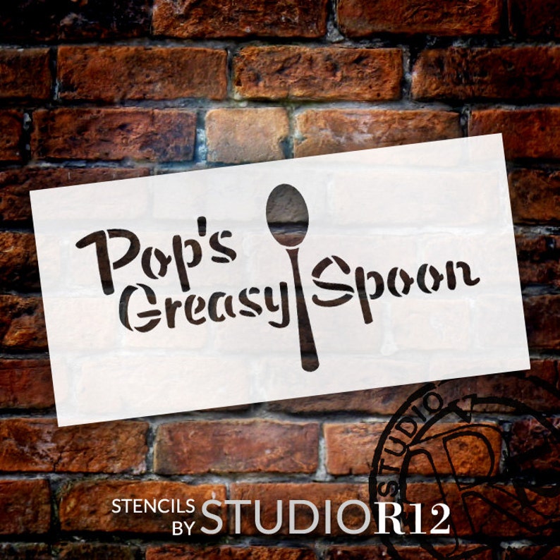 Pop's Greasy Spoon Word Art Stencil Select Size - Etsy