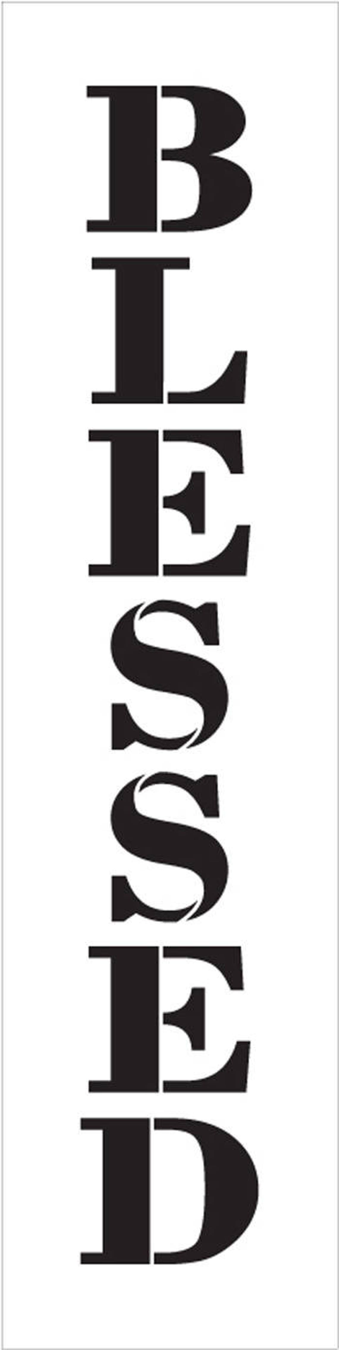 Blessed Farmhouse Serif Vertical Word Stencil Select - Etsy