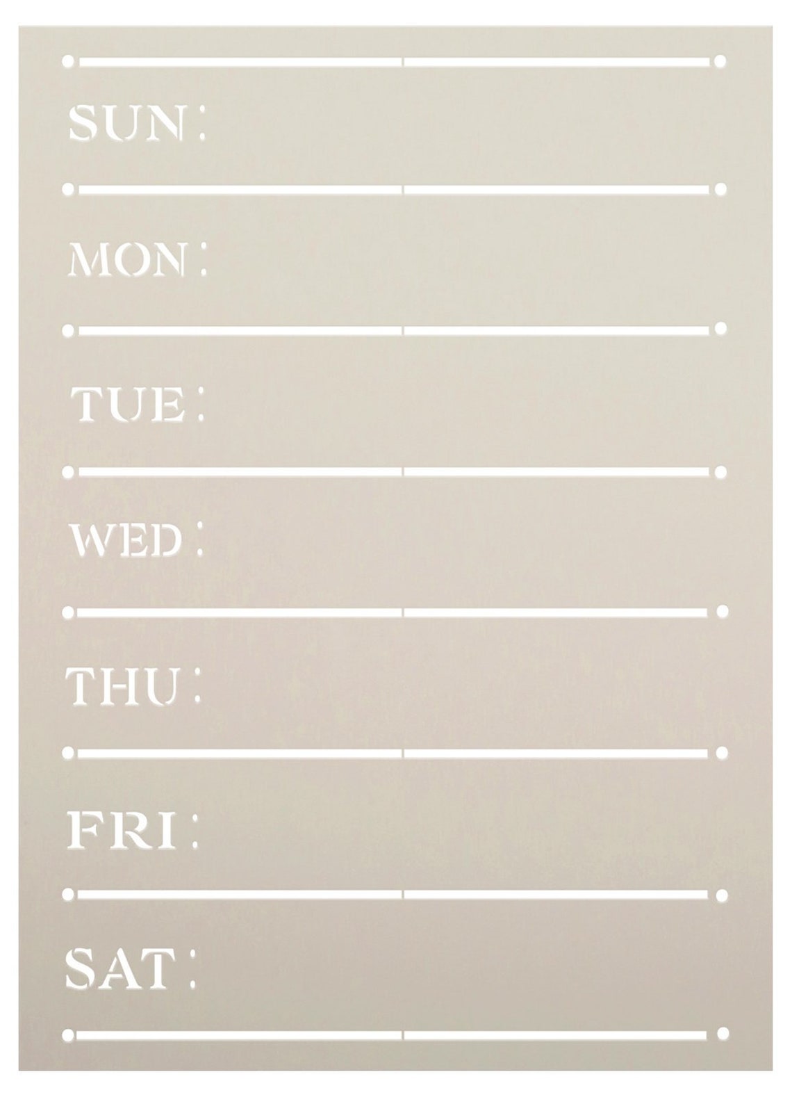 Simple Weekly Calendar Stencil by Studior12 DIY Menu Board - Etsy