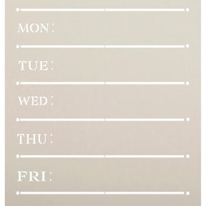 Simple Weekly Calendar Stencil by StudioR12 DIY Menu Board | Etsy