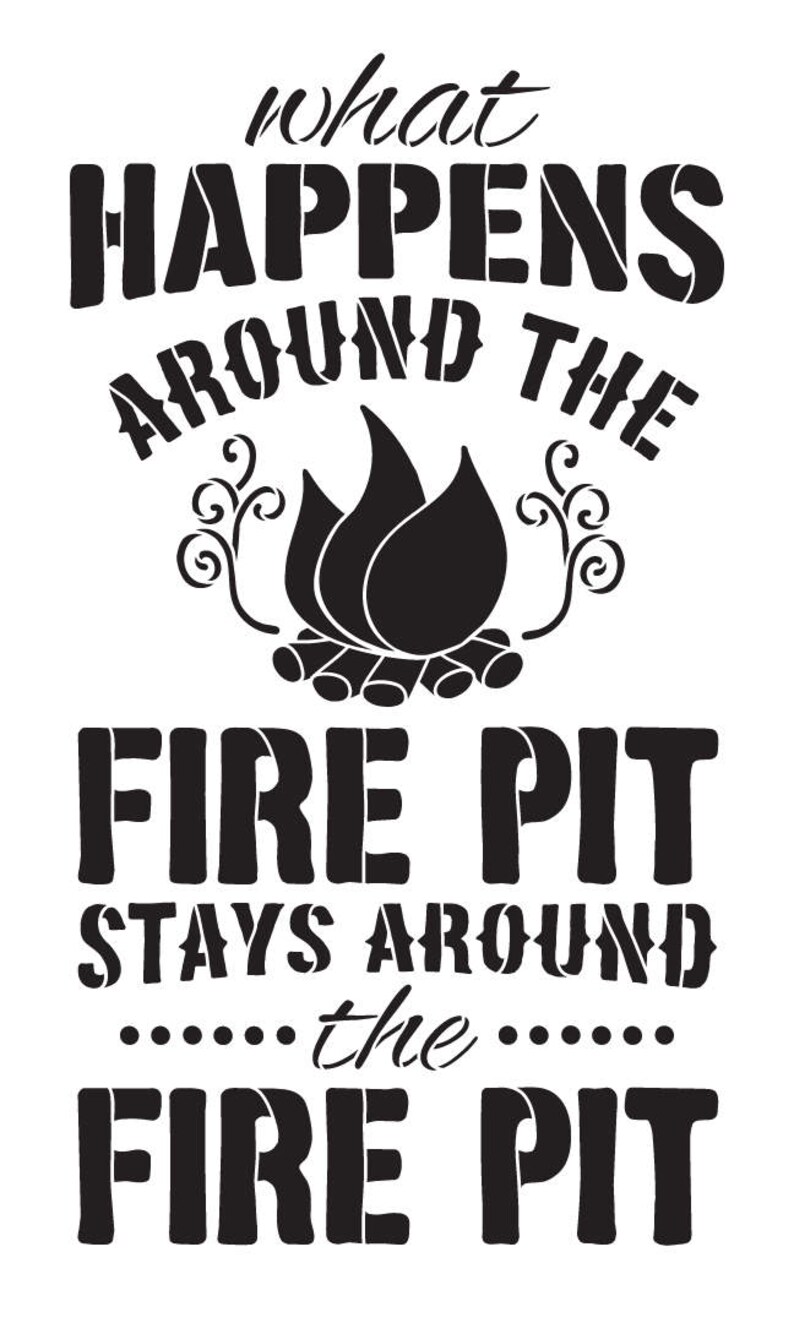 Fire Pit Word Art Stencil Select Size STCL1891 by - Etsy