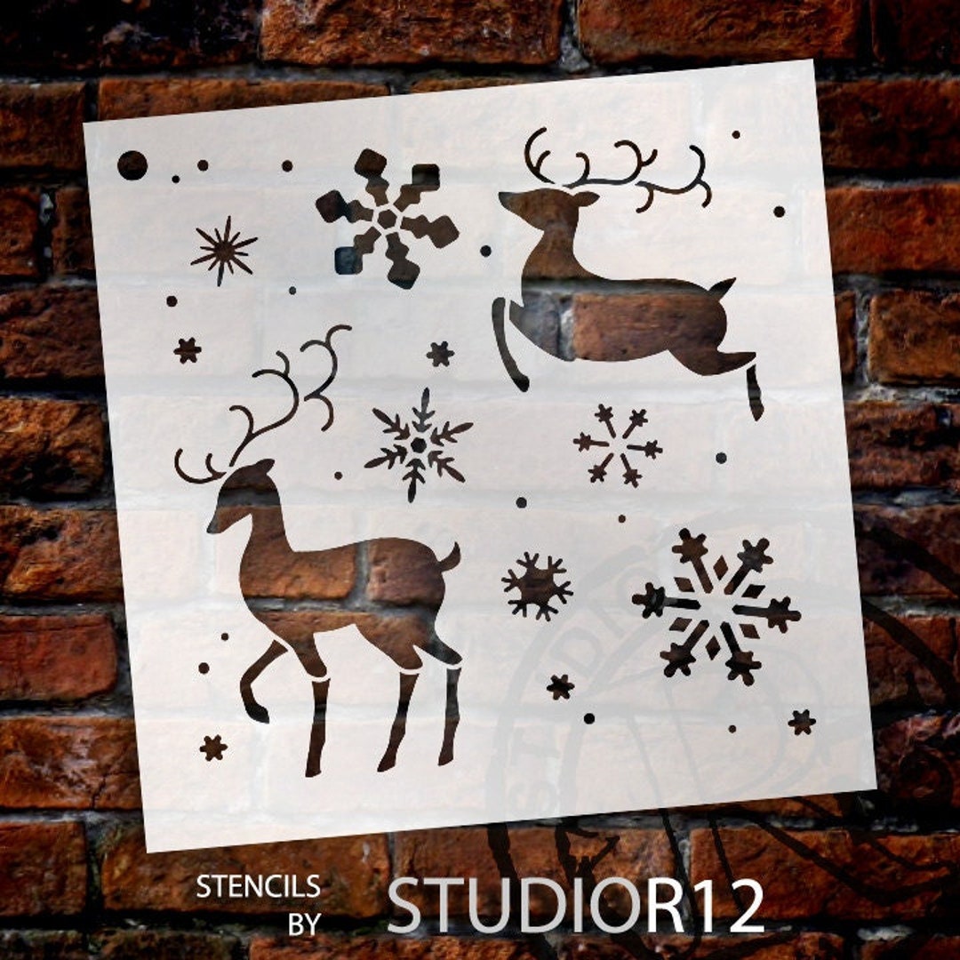 Elegant Reindeer Stencil by Studior12 Reusable, Snowflake, Christmas ...
