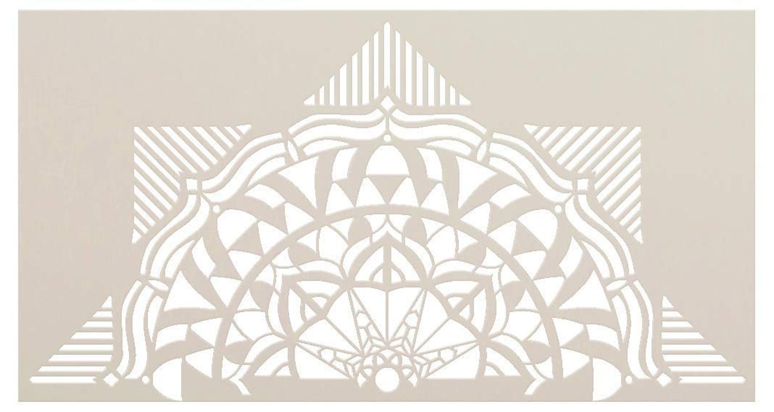 Mandala Geometric Half Design Stencil by Studior12 - Etsy