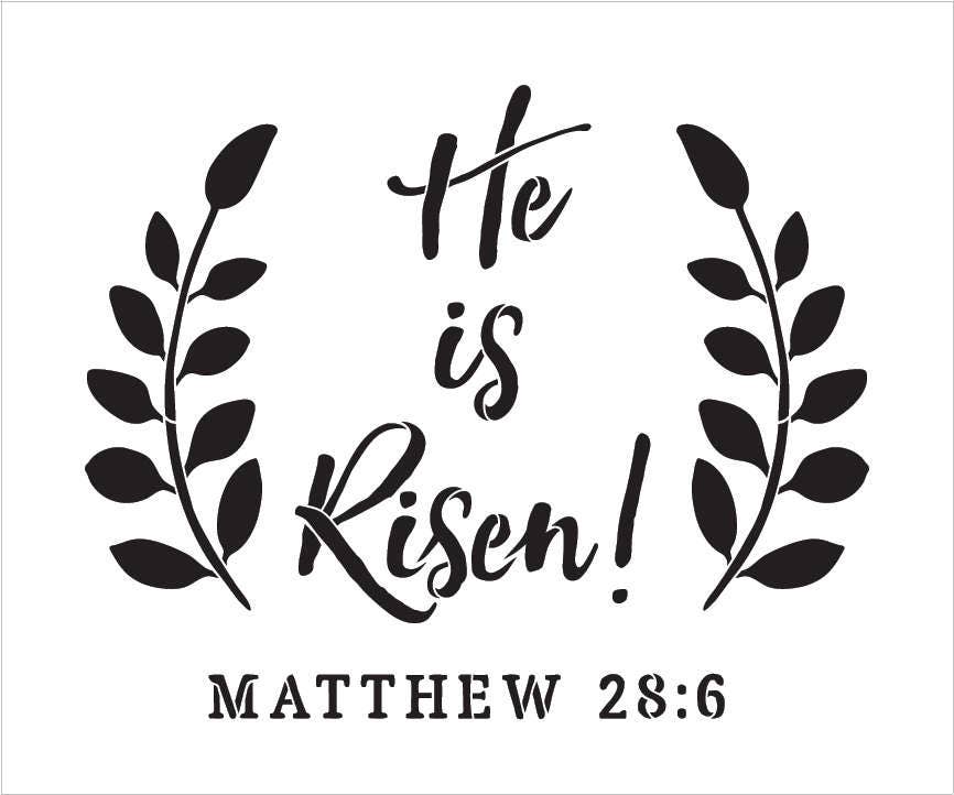 He is Risen Wreath Word Art Stencil Select Size - Etsy