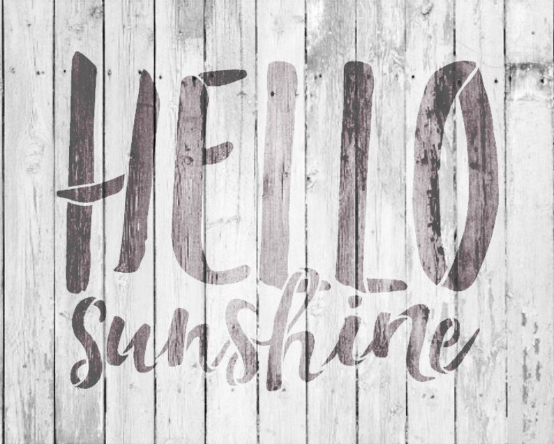 Hello Sunshine Hand Brushed Script Word Stencil Select - Etsy