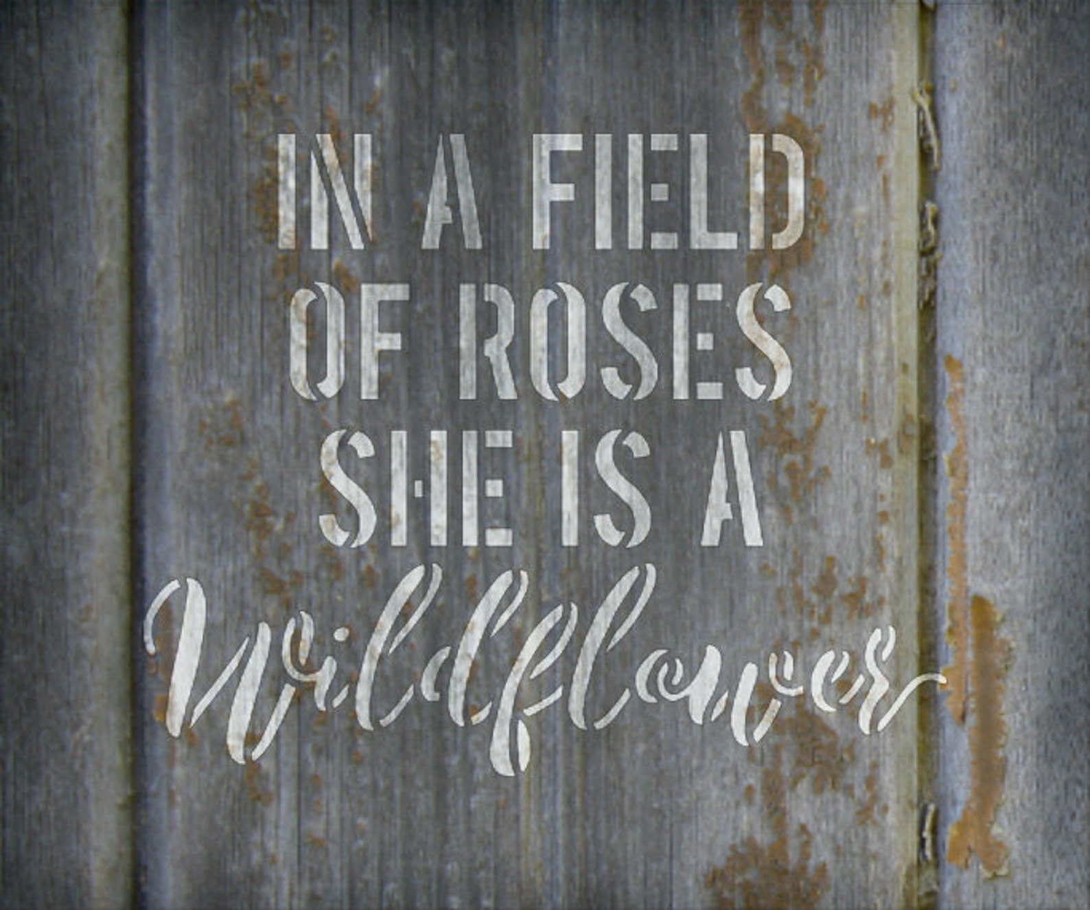 She is A Wildflower Word Stencil Select Size STCL1780 - Etsy