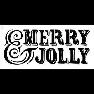 Merry & Jolly Stencil by Studior12 Elegant Christmas Word Art Reusable ...