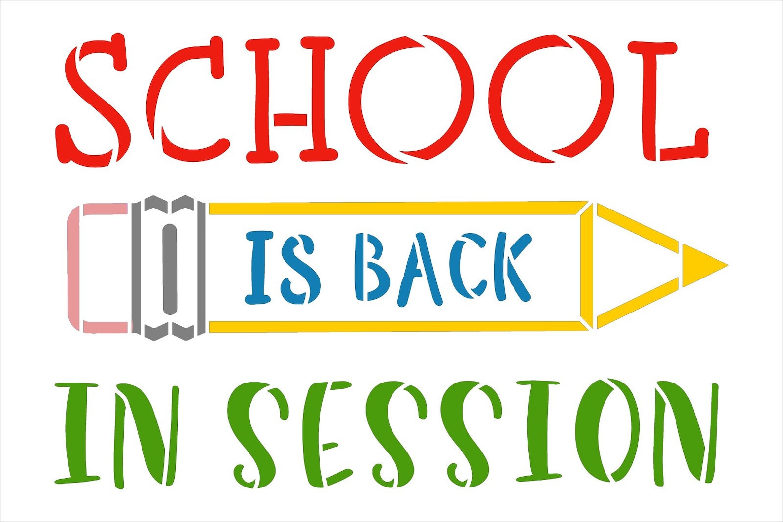 School is Back in Session Stencil by Studior12 Craft DIY - Etsy
