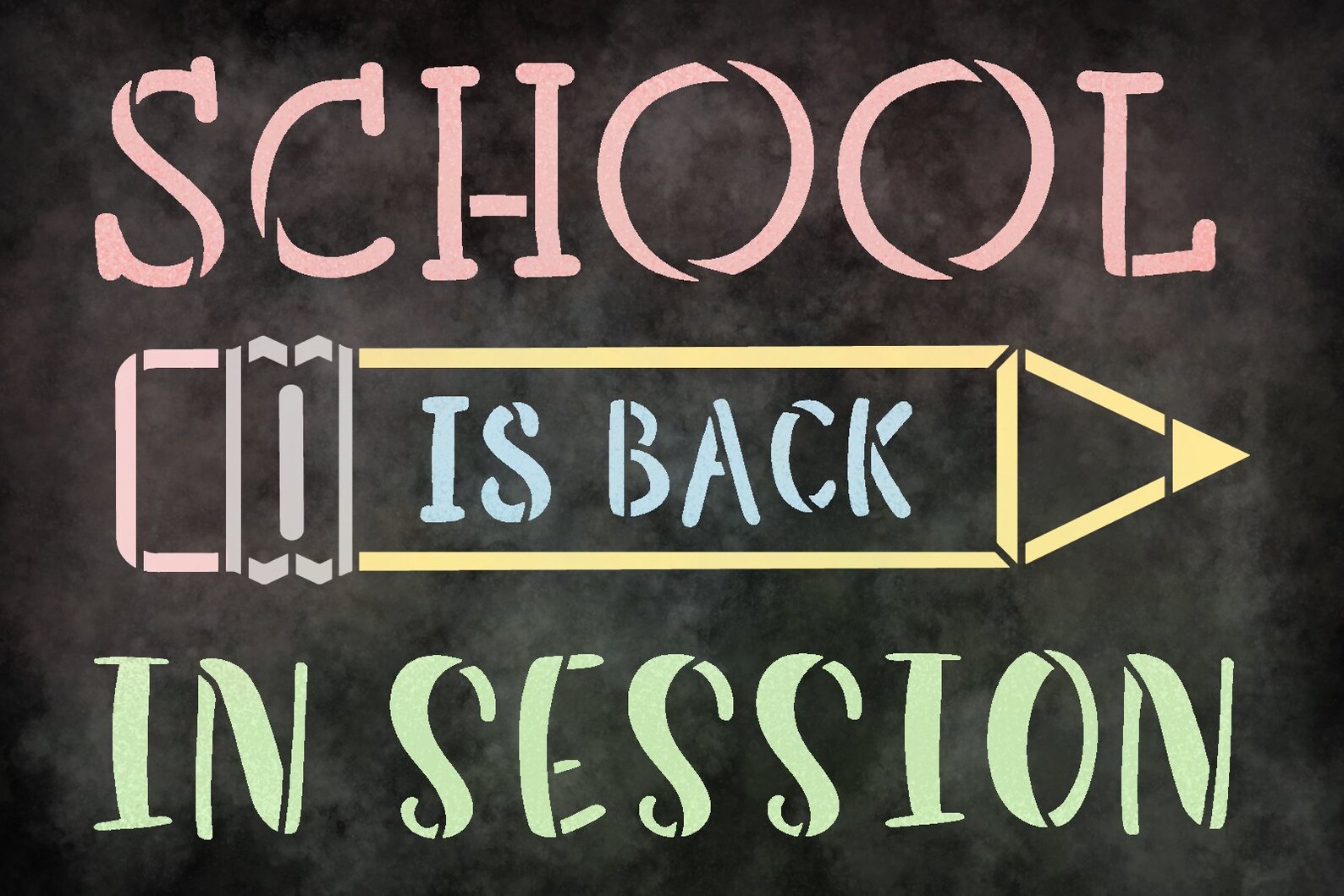 School is Back in Session Stencil by Studior12 Craft DIY - Etsy