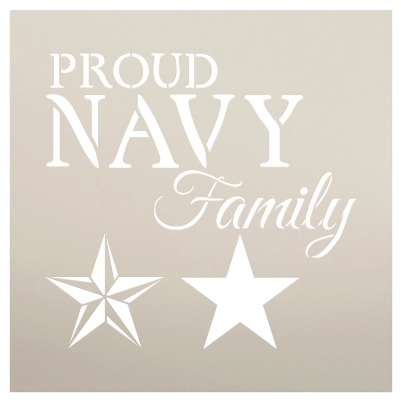 Proud Navy Family Word Art Stencil Select Size STCL1244 - Etsy