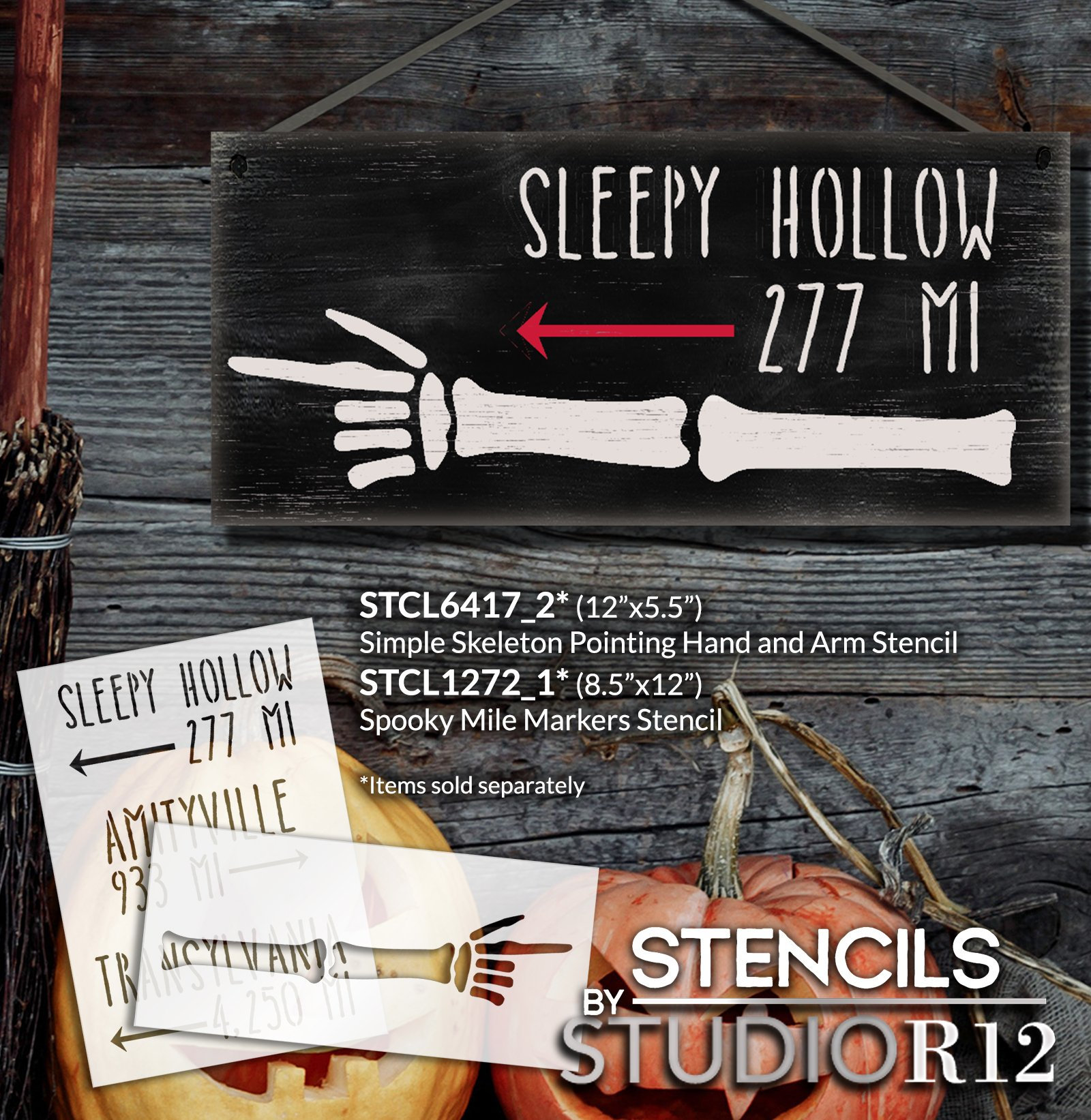 Skeleton Pointing Hand & Arm Stencil by Studior12 Craft - Etsy