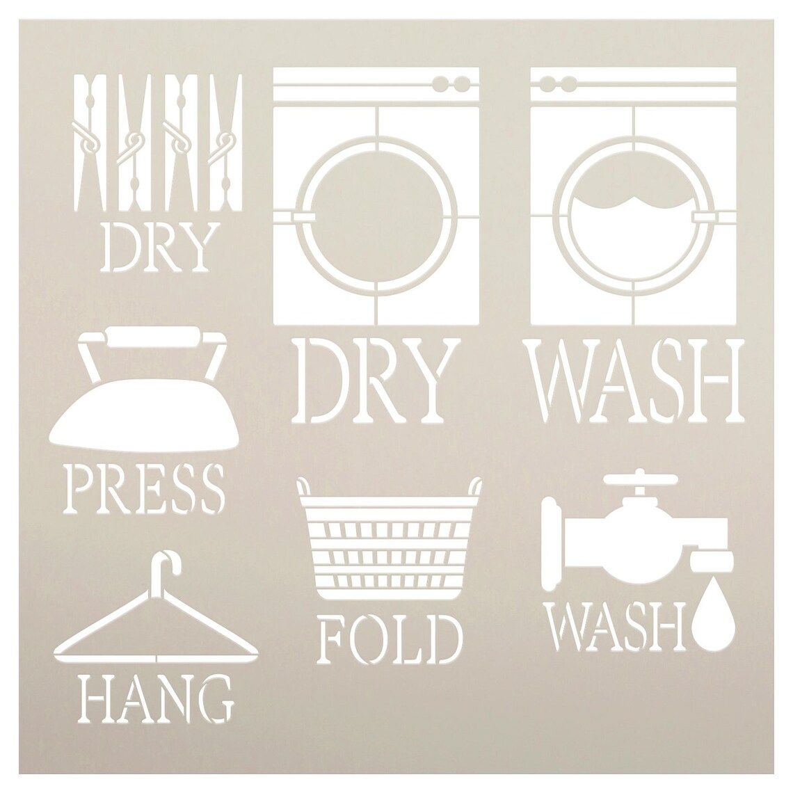 Laundry Room Symbols Stencil by Studior12 DIY Washer Dryer - Etsy