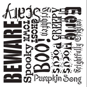 Spooky Halloween Background Word Stencil Select Size SKU:STCL694 - Etsy