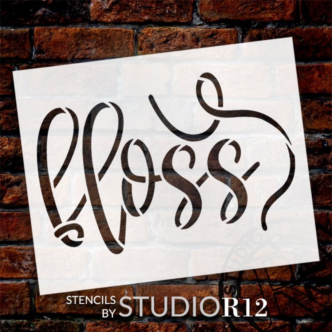 Floss Cursive Script Stencil by Studior12 DIY Simple Home Bathroom ...