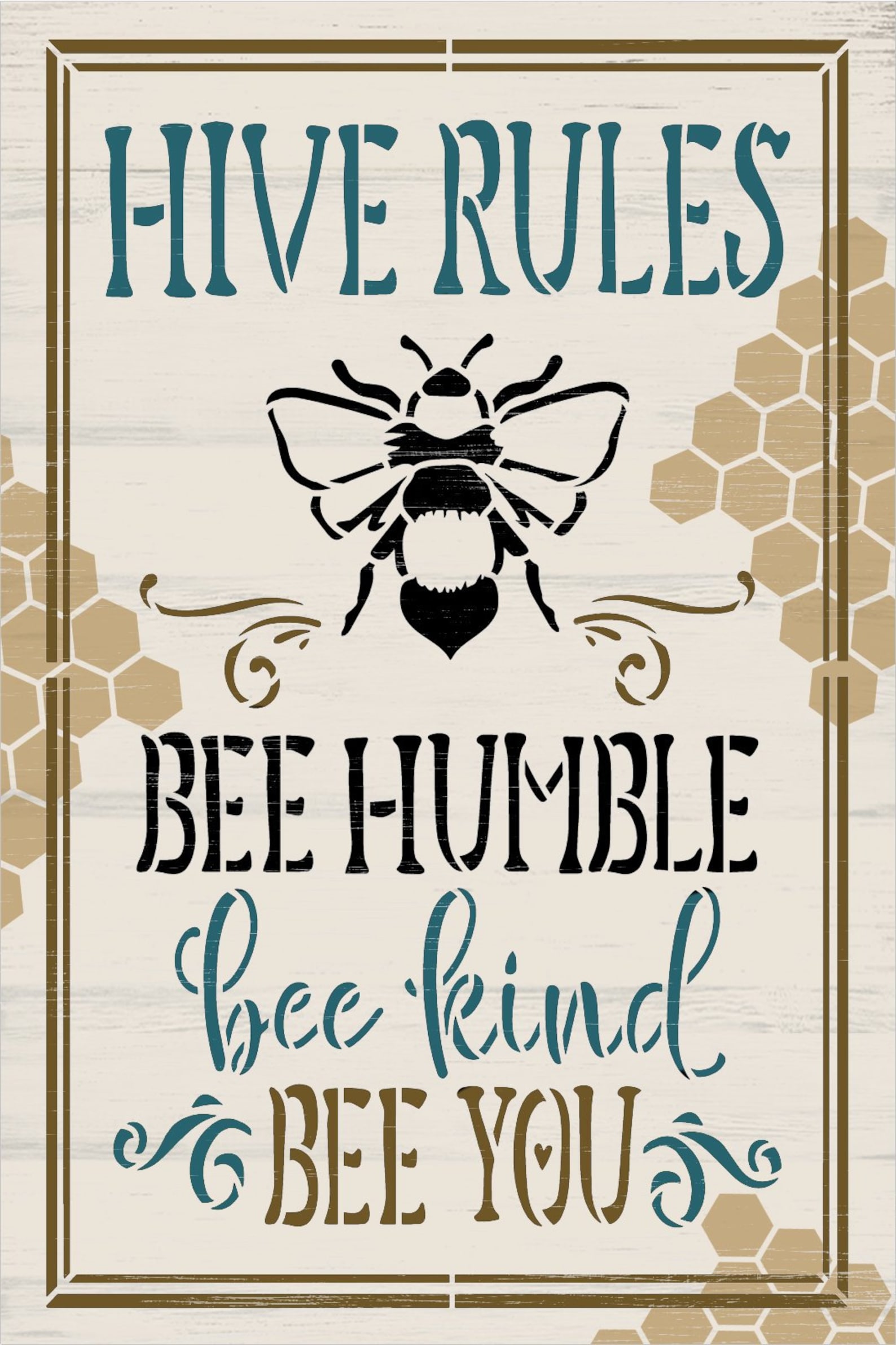 Hive Rules Stencil by Studior12 Craft DIY Inspirational Home - Etsy