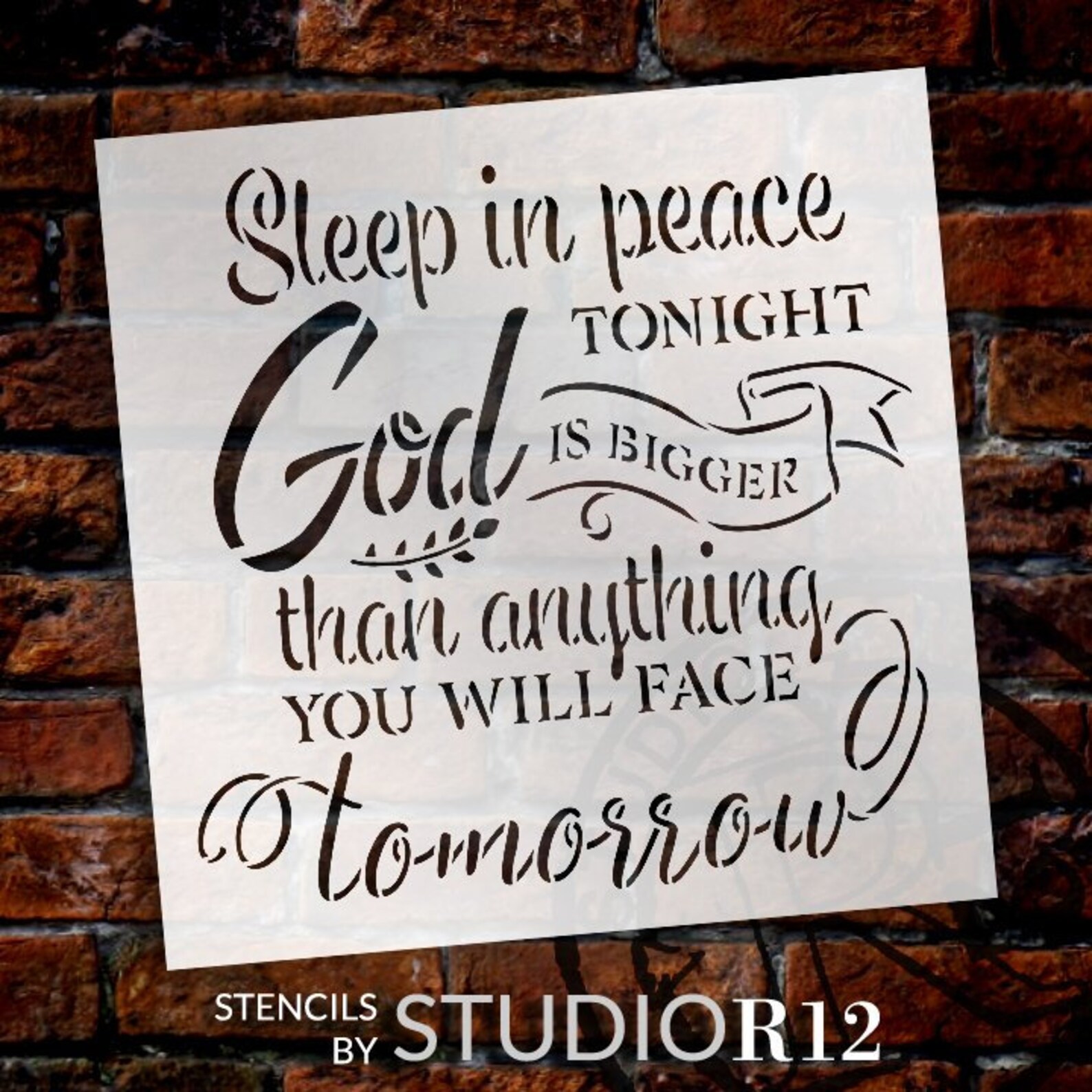 Sleep in Peace Tonight Stencil by Studior12 DIY Inspiration | Etsy