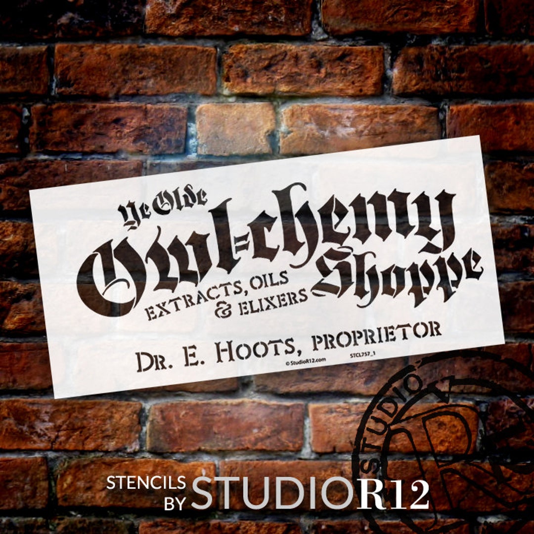 Ye Olde Owl-chemy Shoppe Word Art Stencil 6 1/2 X - Etsy