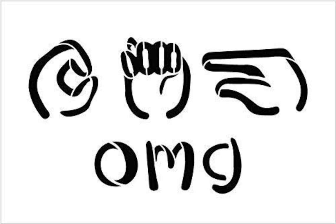 American Sign Language OMG Stencil by Studior12 Oh My - Etsy