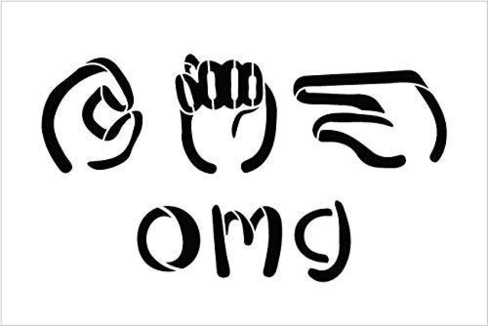 American Sign Language OMG Stencil by Studior12 Oh My - Etsy