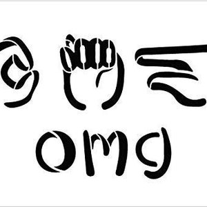 American Sign Language OMG Stencil by Studior12 Oh My - Etsy