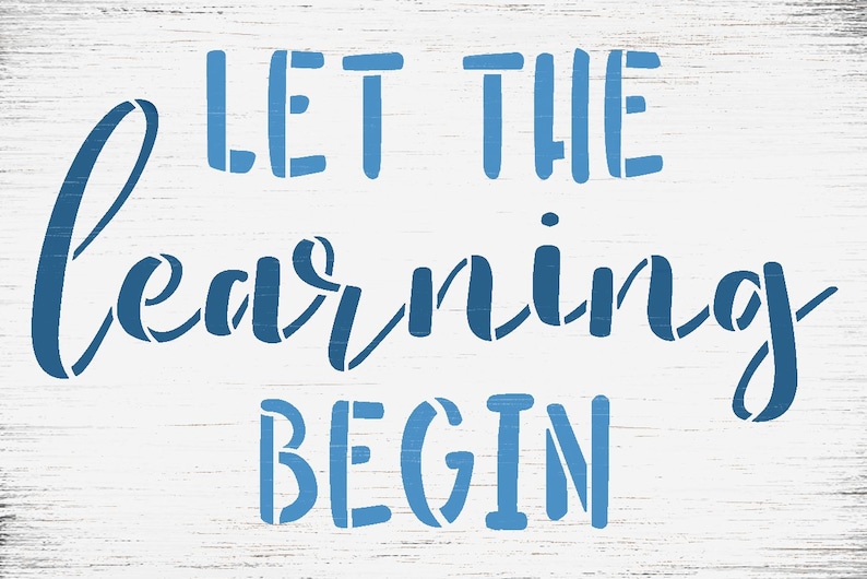 Let the Learning Begin Script Stencil by Studior12 DIY - Etsy