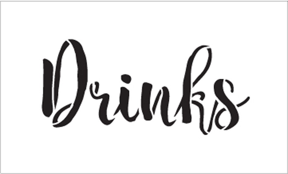 Wedding Sign Stencil Drinks Rustic Script Select Size - Etsy