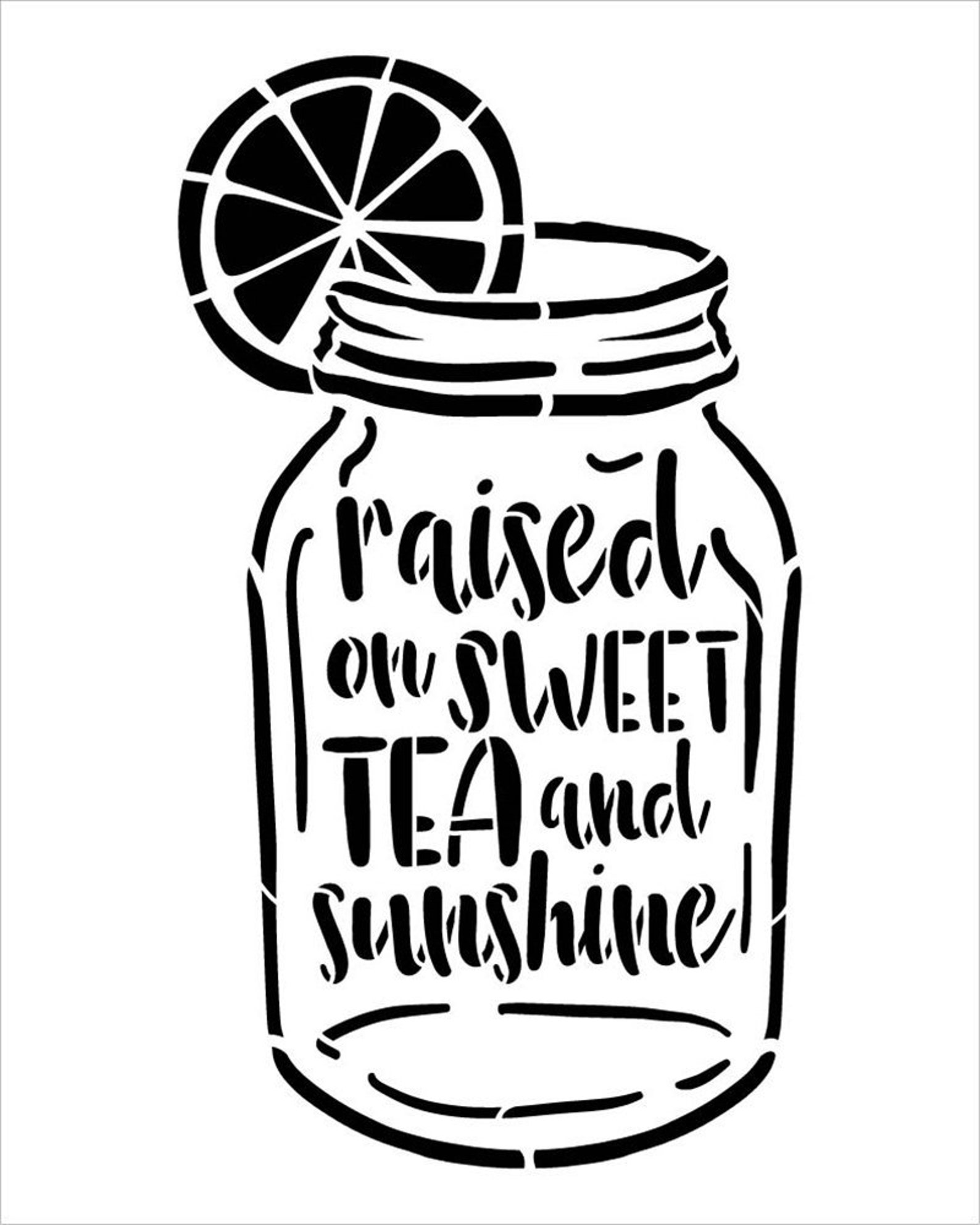 Raised on Sweet Tea & Sunshine Stencil by Studior12 DIY - Etsy