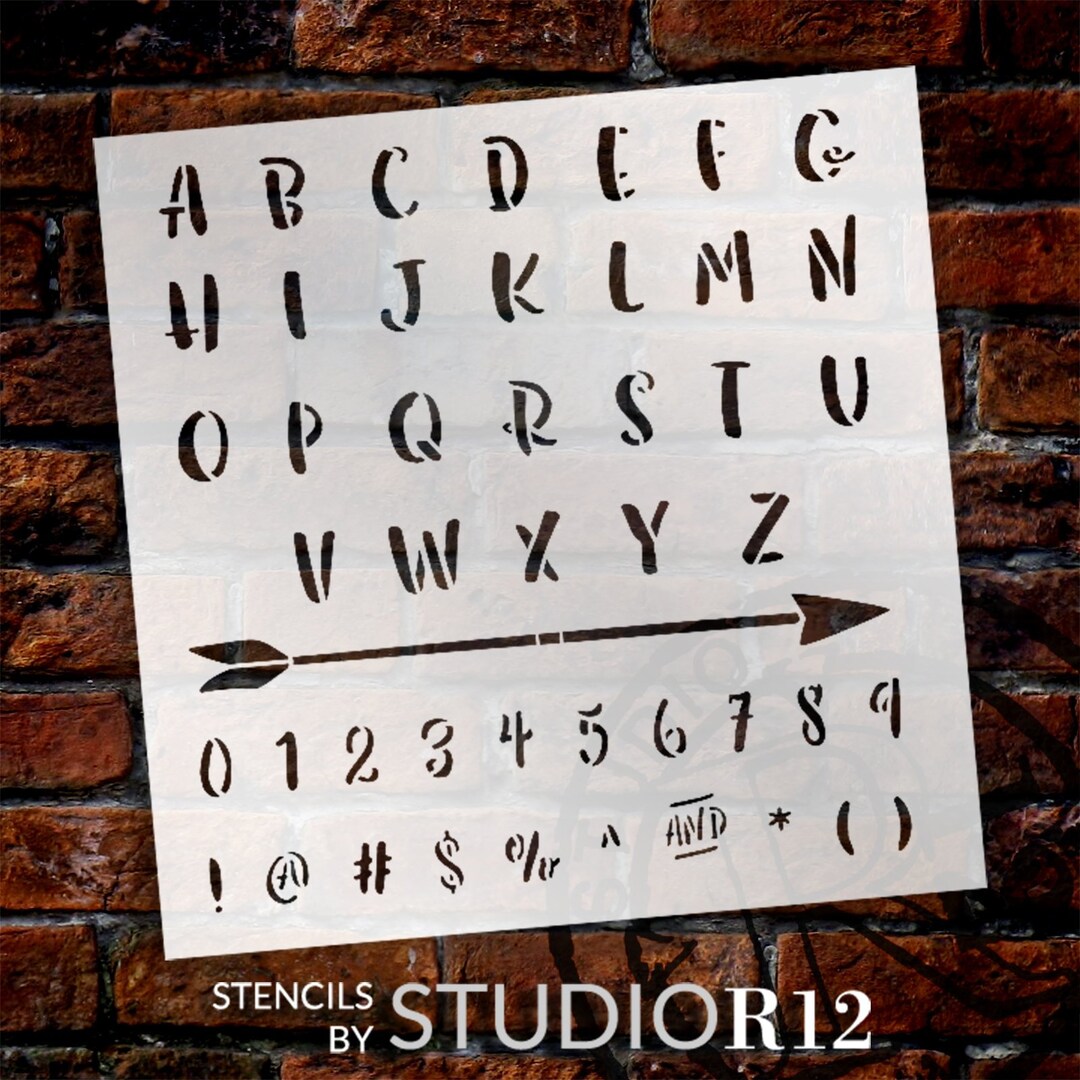 Hand-drawn Ink Full Alphabet Stencil by Studior12 Reusable Lettering ...