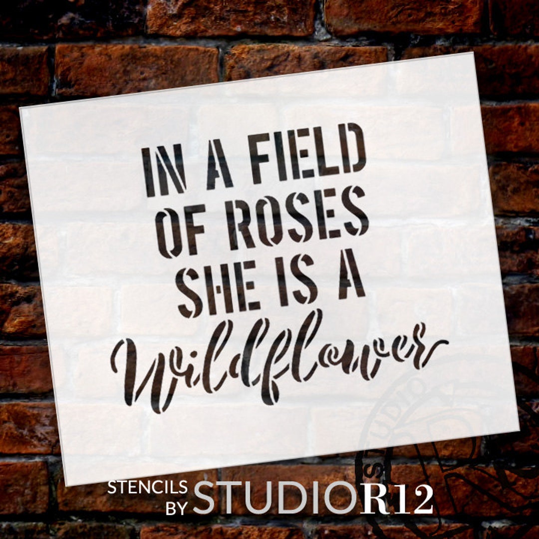She is A Wildflower Word Stencil Select Size STCL1780 by Studior12 - Etsy