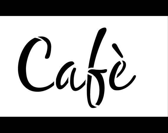 Cafe Word Art Stencil Casual Script Select Size STCL820 - Etsy