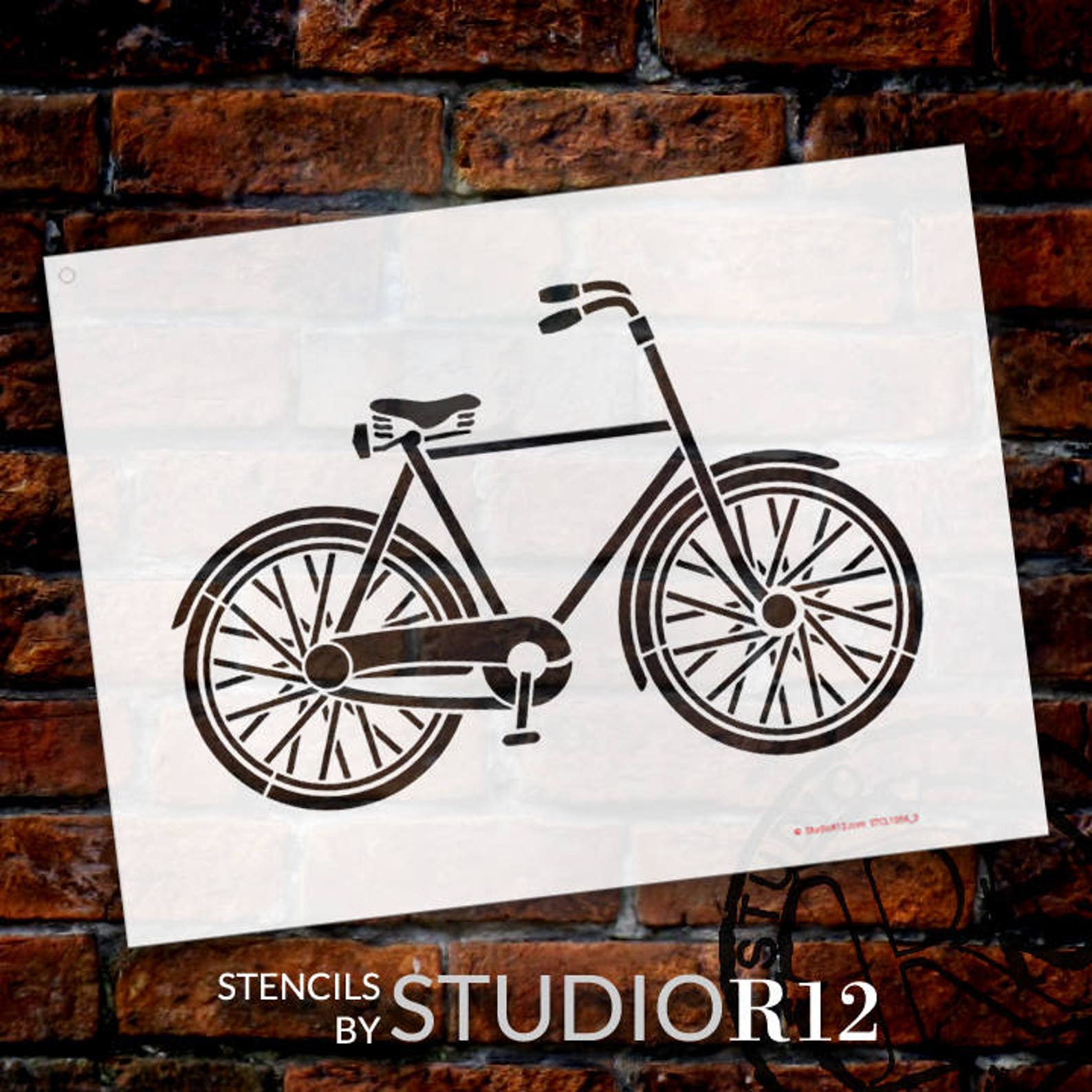 Basic Vintage Bicycle Art Stencil Select Size STCL1056 - Etsy