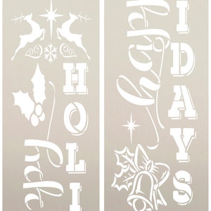 Vertical Happy Holidays Tall Porch Sign Stencil by Studior12 4ft USA ...