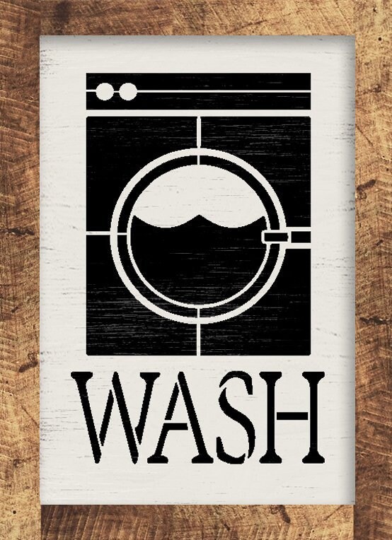Wash Laundry Room Stencil by Studior12 DIY Cleaning Chore - Etsy