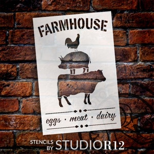Eggs Meat Dairy Animal Stack Stencil by Studior12 Craft DIY Farmhouse ...
