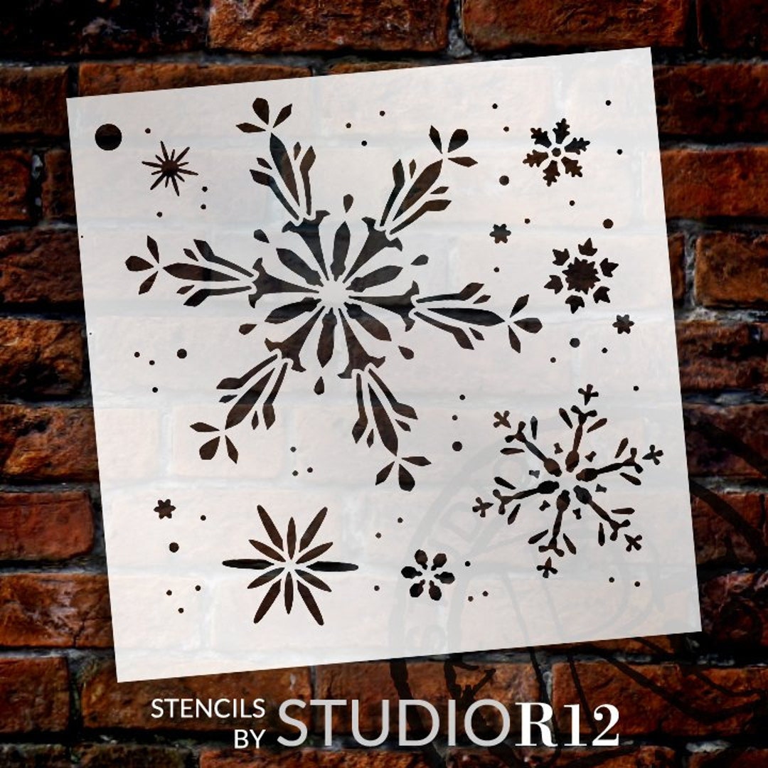 Snowflakes Stencil by Studior12 Fanciful Winter Snow Art Reusable Mylar ...