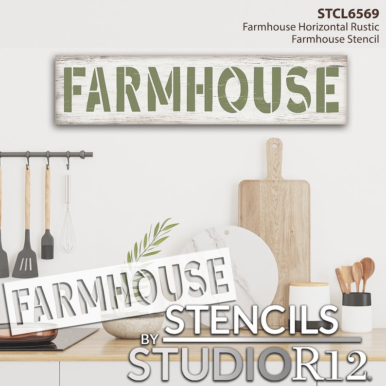 Rustic Farmhouse Word Art Stencil by Studior12 Select Size - Etsy